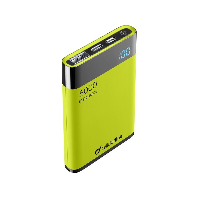Cellularline FreePower Manta HD power bank z portami USB-C / USB - 5 000 mAh - zielone ...